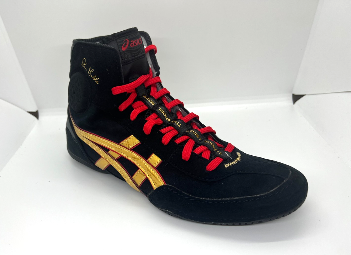 asics Boxing Wrestling Shoes DAN GABLE EVO 3 Black Gold Line Red