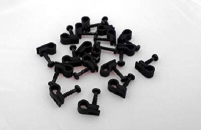 RG-6 Flex Clips Black, Interior Application 1/2 Screw-in Depth pack 100 ...