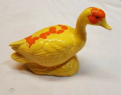 Cute Yellow Mother Duck Ceramic Decorative Accent Sculpture Statue ...