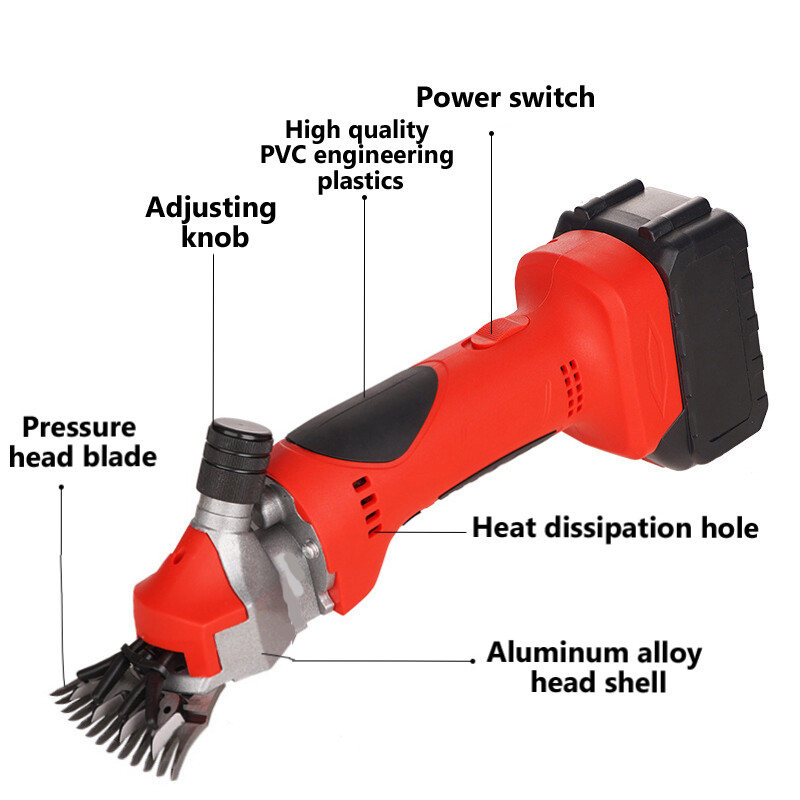 Goat Sheep Wool Cordless Shear Tool Scissor Clipper Cutter Curved Teeth ...