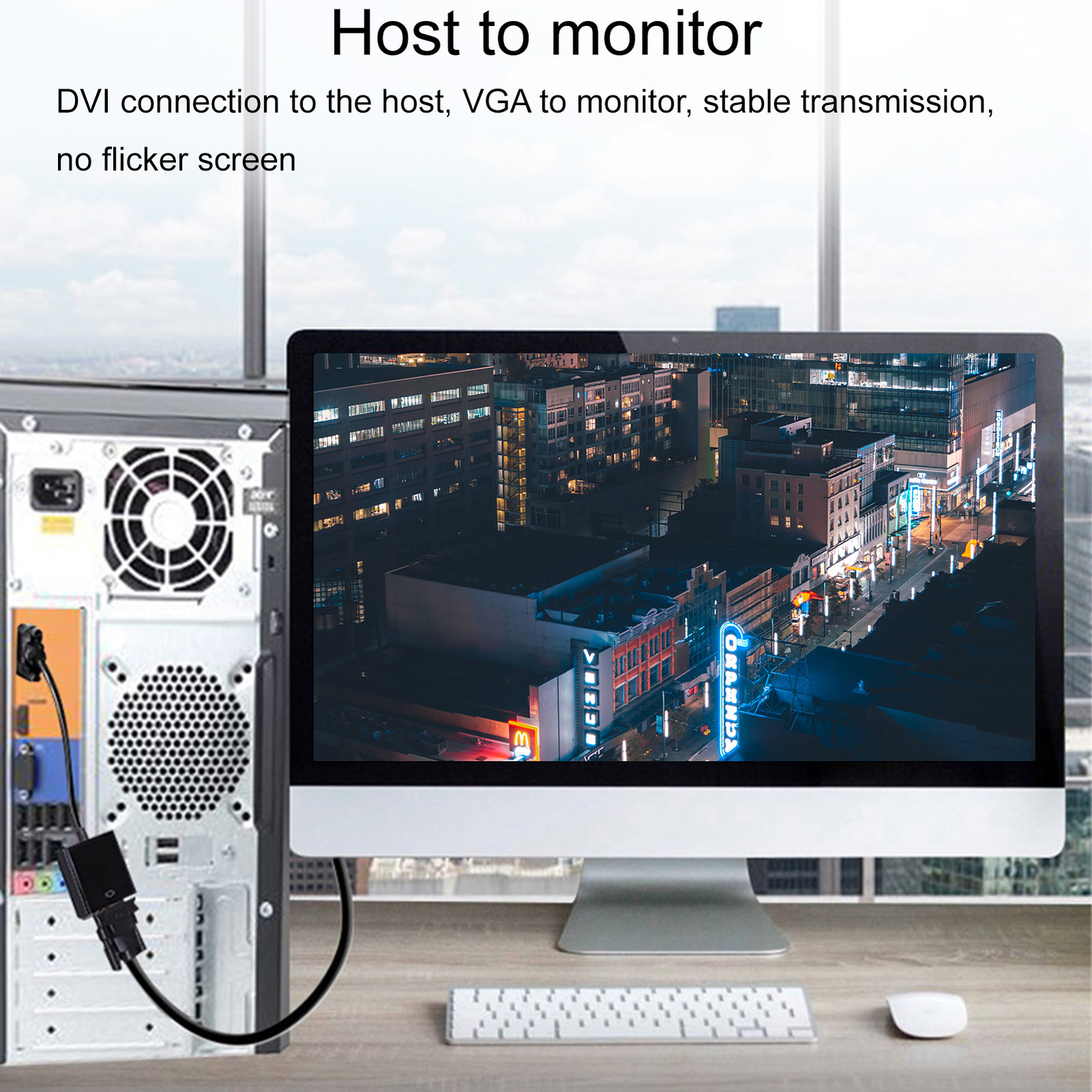 Vga Adapter Video Cable Gold-plated Plug Display Connection Dvi 24+1 ...