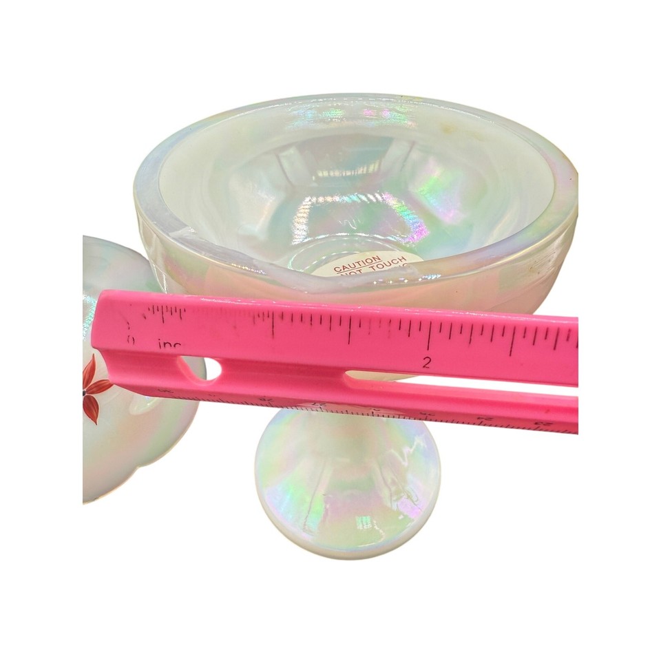 🪷 Vintage Fenton Iridescent Opalescent Floral Pedestal Vase Hand ...