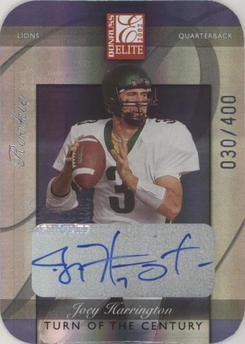 2002 Donruss Elite - Rookie Joey Harrington #102 Turn of the Century ...