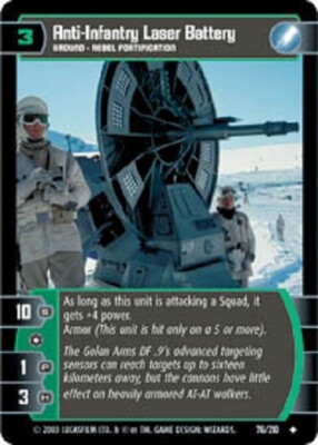 STAR WARS TCG WOTC EMPIRE STRIKES ANTI-INFANTRY LASER BATTERY 76/210 ...