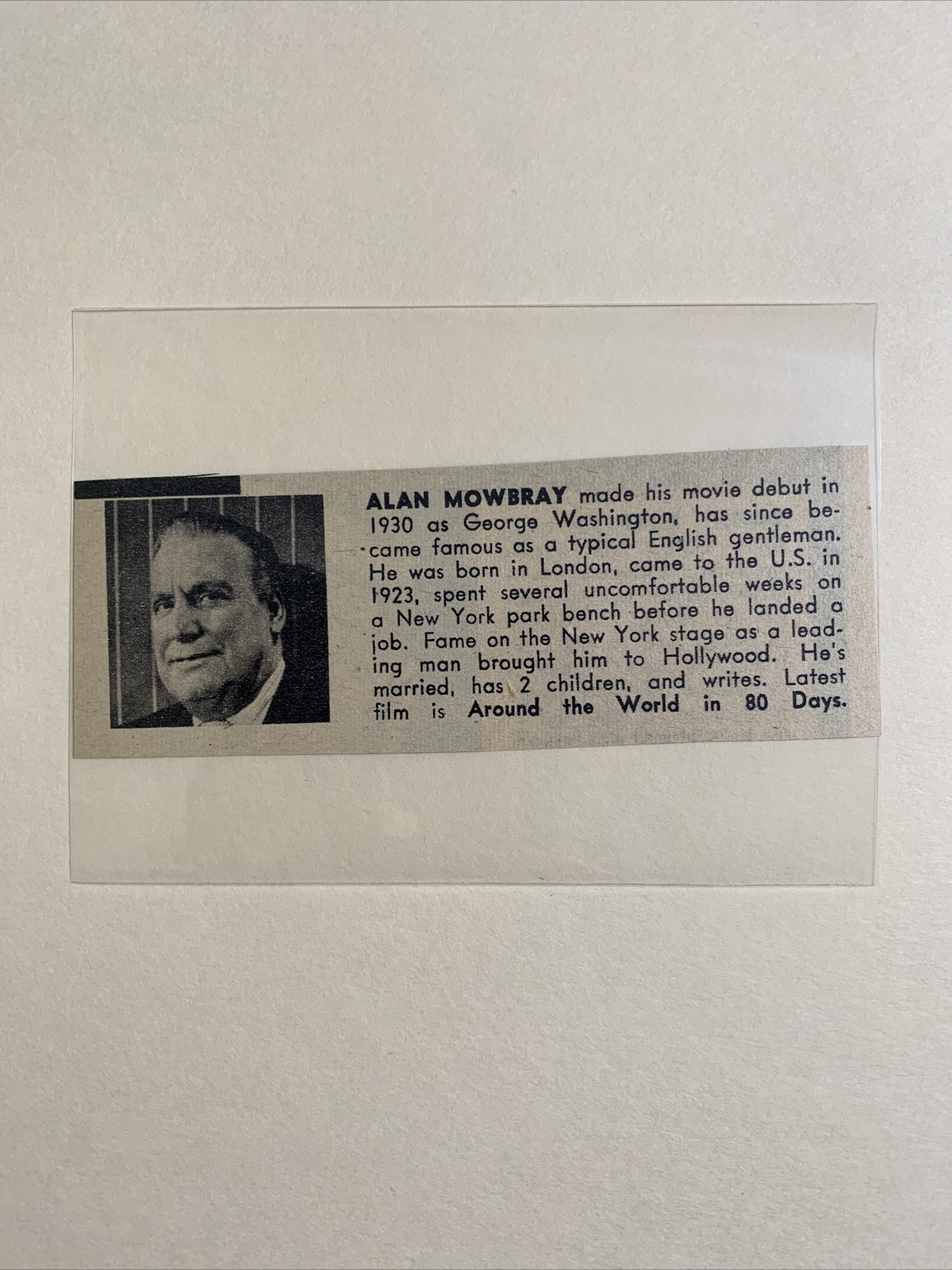 Alan Mowbray Around the World in 80 Days 1957 Hollywood Star Panel | eBay