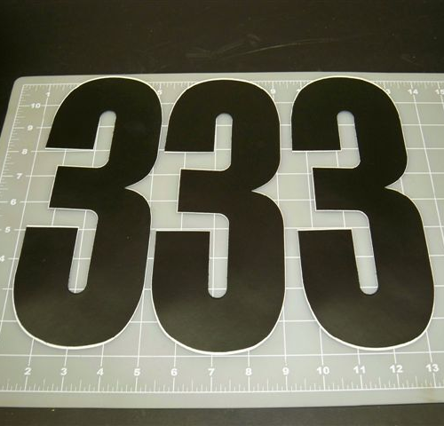 NUMBER 3 STICKERS 10" BLACK VINYL 3 QUANTITY COMPETITION SCORING FREE ...