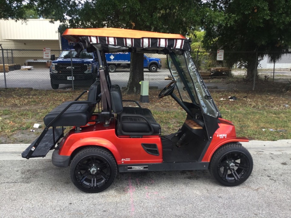 2009 Tomberlin emerge red 4 passenger seat golf cart 48v street legal ...