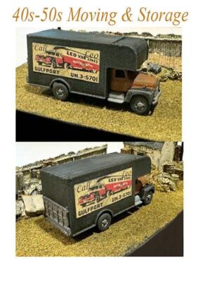 N Scale 1940s Moving & Storage Company Truck PRE ASSEMBLED unpainted 1/ ...