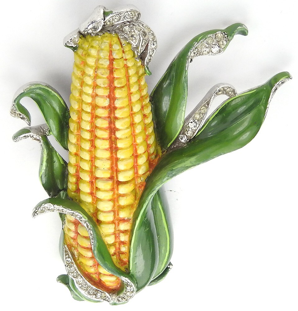 Trifari 'Alfred Philippe' Pave and Enamel Corn on the Cob Pin Clip | eBay