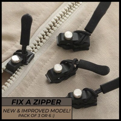 FIX A ZIPPER 2025 Universal Repair Kit 3 Sizes Zip Fixer Slider Clip ...