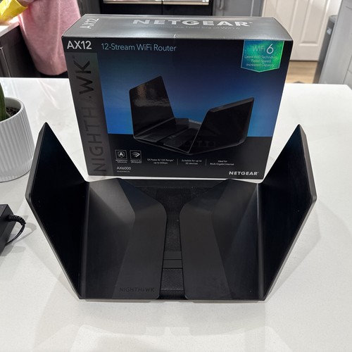 NETGEAR NIGHTHAWK AX12 AX6000 12 STREAM Wi-Fi 6 PORT ROUTER RAX120 ...
