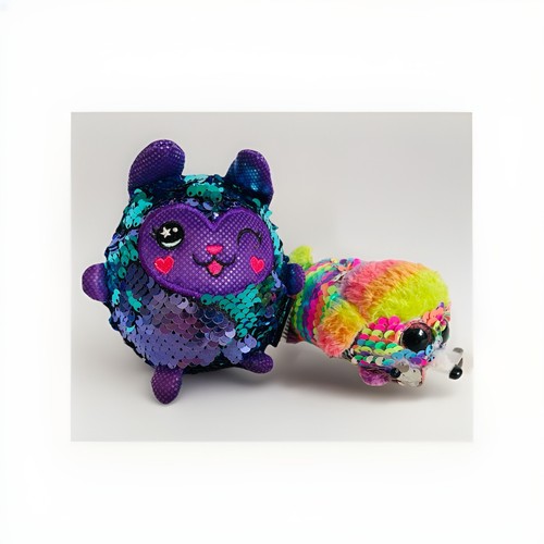 2x Mini Sequin Plush Toys, Purple Smiggle & Ty Rainbow Dog, VGC | eBay ...
