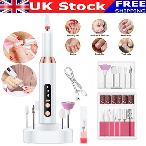 Electric Nail File Drill Portable USB Manicure Pedicure Machine Set ...