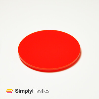 Perspex® Laser Cut Red 440 Acrylic Plastic Disc / Various Imperial ...