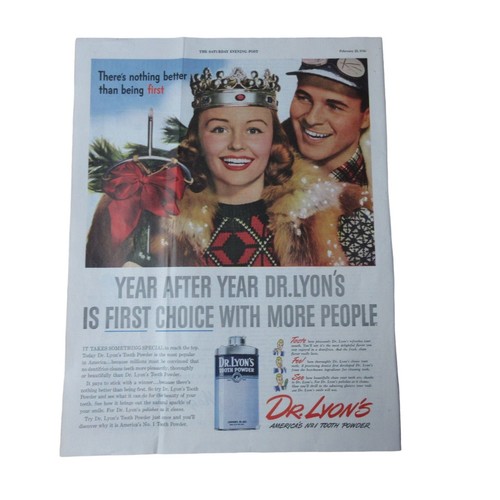 1946 Dr. Lyons Tooth Powder - Vintage Print Ad | eBay