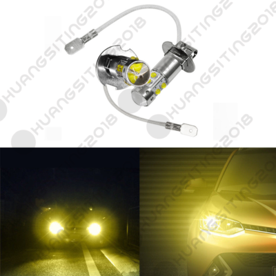 2PC REE XHB H3 3000K Yellow 50W LED Headlight Bulbs Kit Fog Driving ...