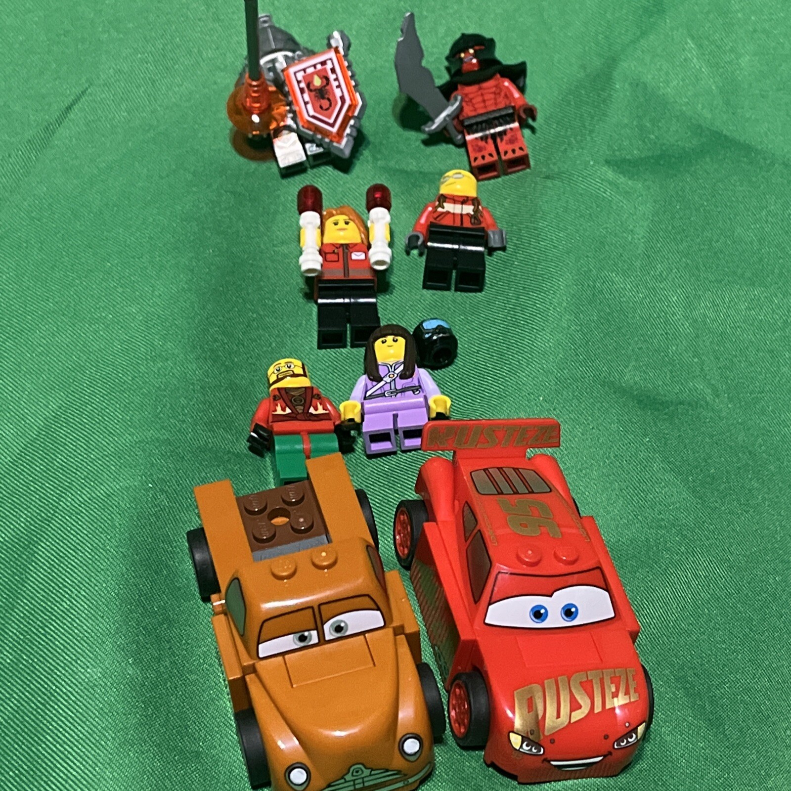 LEGO Six Minifigures Lot w/ Accessories & Two Pixar Cars | eBay