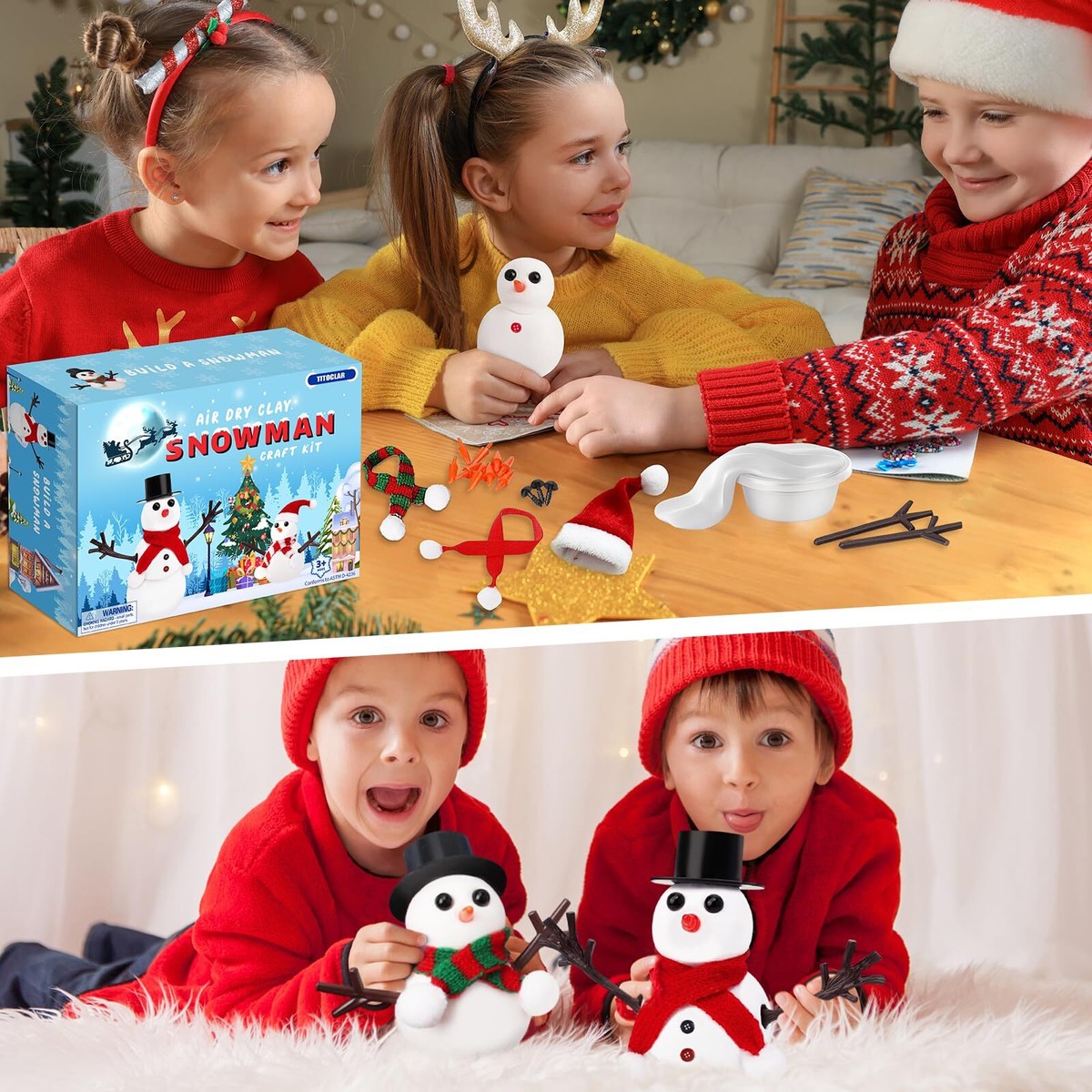 Air Dry Clay Snowman DIY Snowman Craft Kit - 10 Pack Air Dry Clay ...