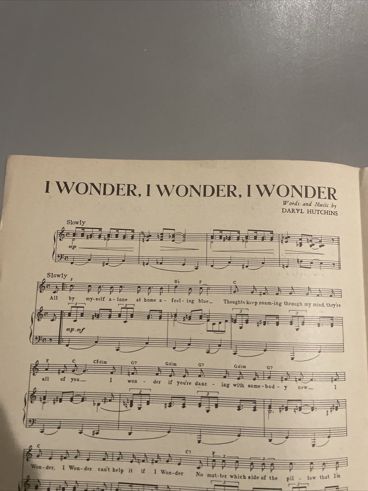 I Wonder, I Wonder, I Wonder, 1947, Eddy Howard vintage sheet music | eBay