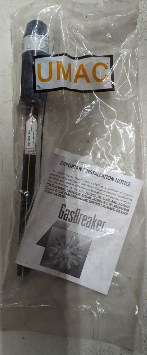 Gasbreaker Excess Flow Valve UMAC Series 550 1/2" CTS PF-50100 (GKG) | eBay