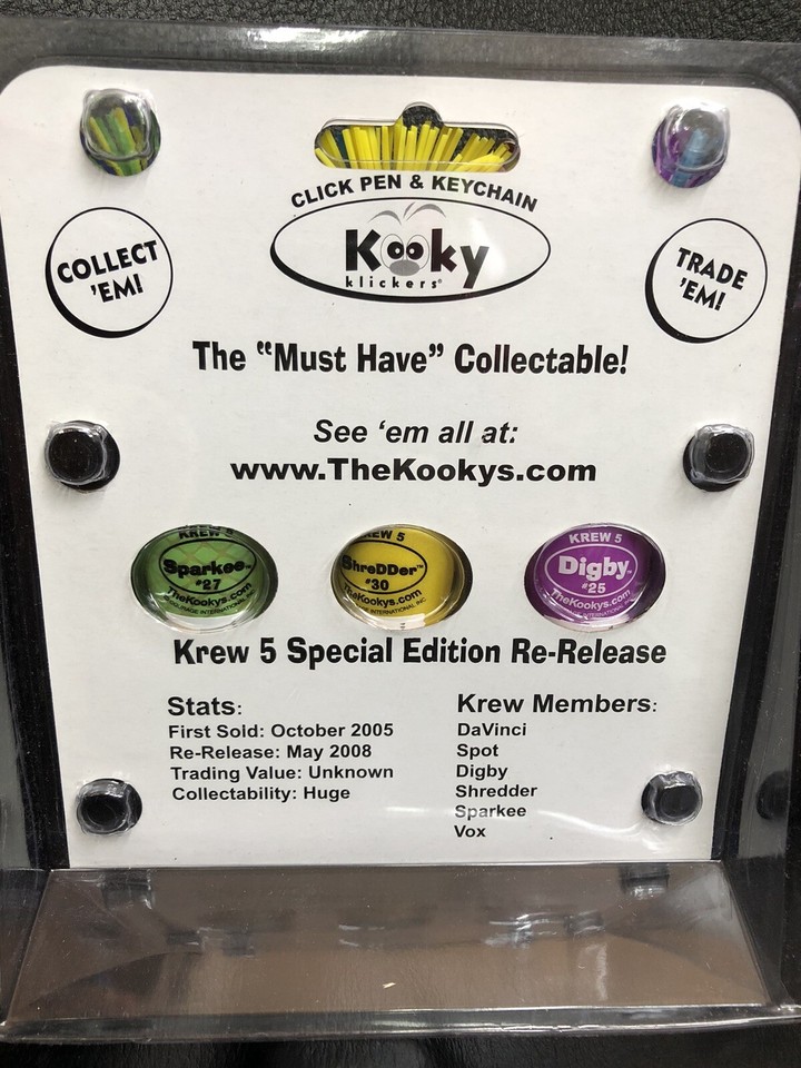 Kooky Klickers Krew 5 Collector Pen Set.~ Collectible & Fun To Hold ...