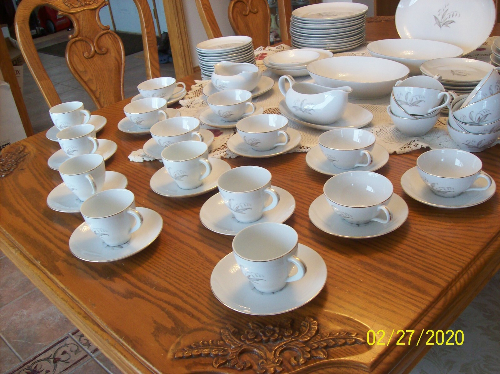 Kaysons China Rhapsody 1961 Vintage Dinnerware Bell Floral 98 Piece ...