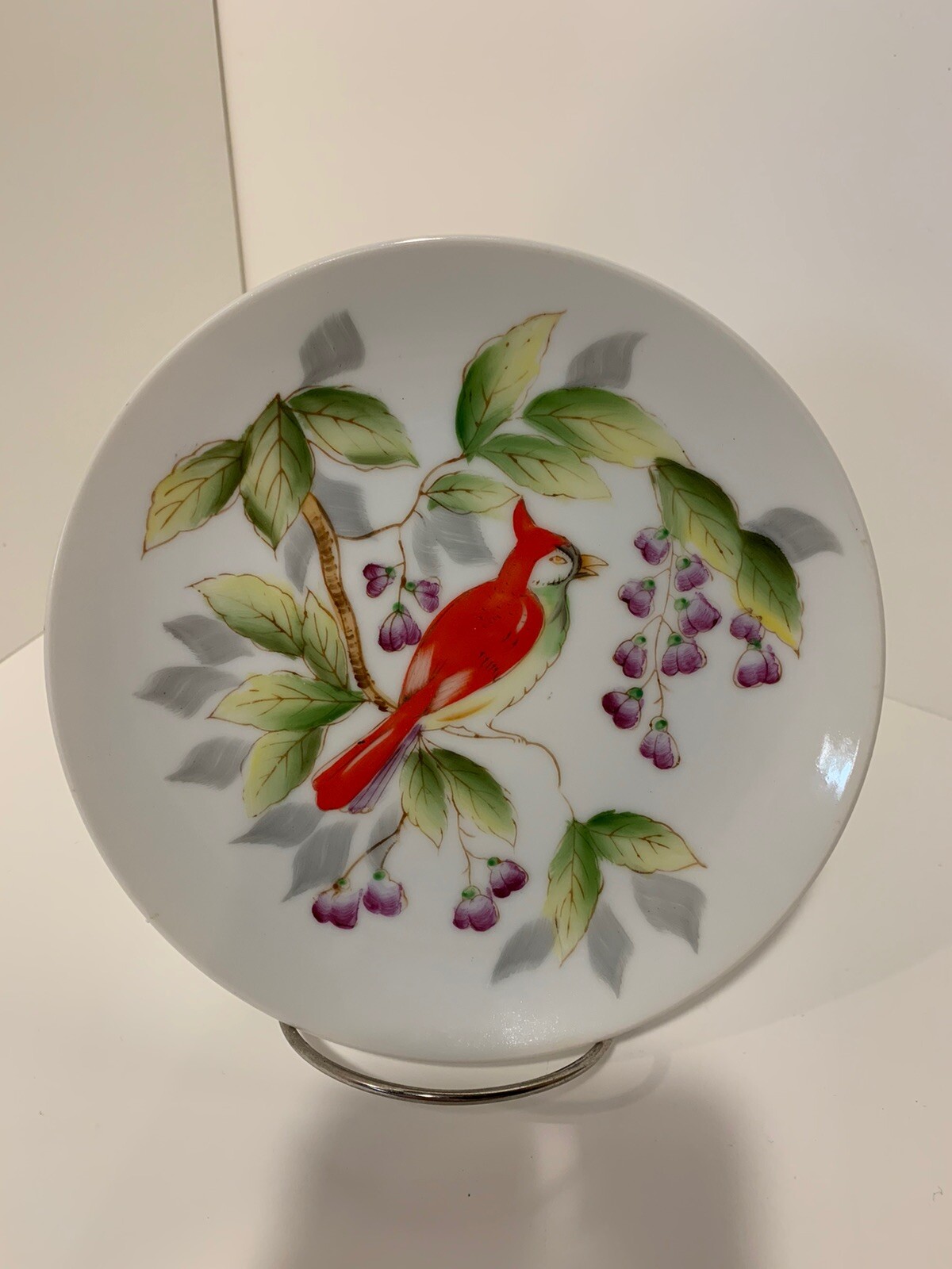 Vintage/ Antique Hand Painted Red Bird Plate Excellent Condition | eBay