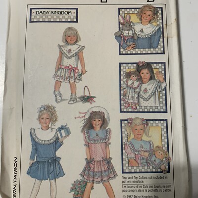 Vintage 1988 Simplicity Pattern 8594 Daisy Kingdom Dress Girls 6X Pre ...