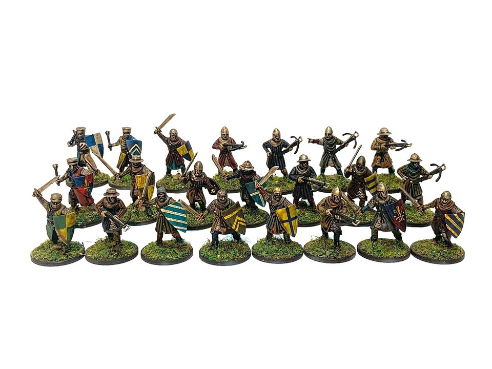 BARONS WAR FOOT SERJEANTS 24 28mm painted historical wargames MEDIEVAL ...
