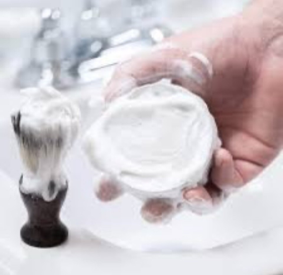 DELUXE MEN'S BARBER SHAVING SOAP PUCK FOR THICK LATHERING (2 Piece) No ...