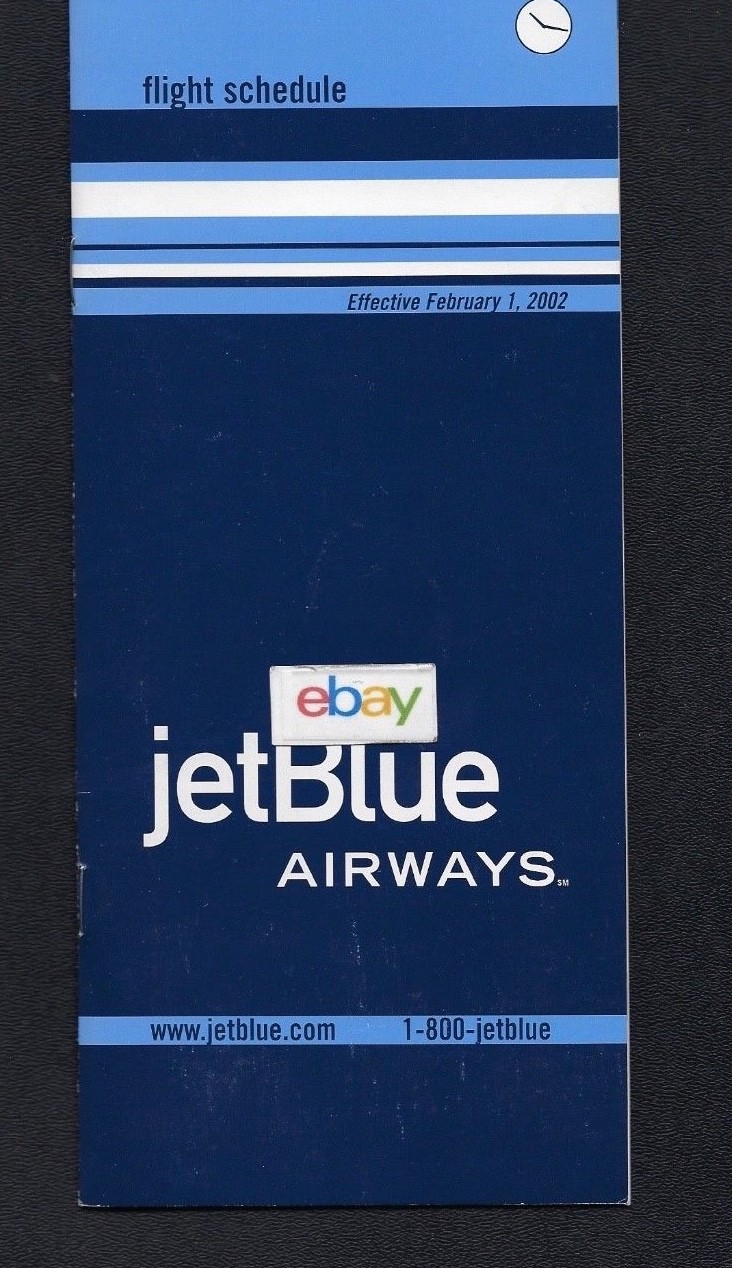 JETBLUE AIRWAYS 2-1-2002 SYSTEM TIMETABLE ROUTE MAP NEW YORK JFK HUB | eBay
