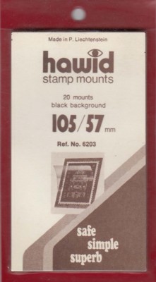 Hawid Stamp Mounts 105x57 mm Black For Plate Blocks US Giori Press Pack ...