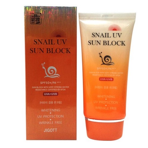 Jigott Snail UV Sun Block Cream 70ml SPF50+ PA+++ Sun Cream Sunscreen K ...
