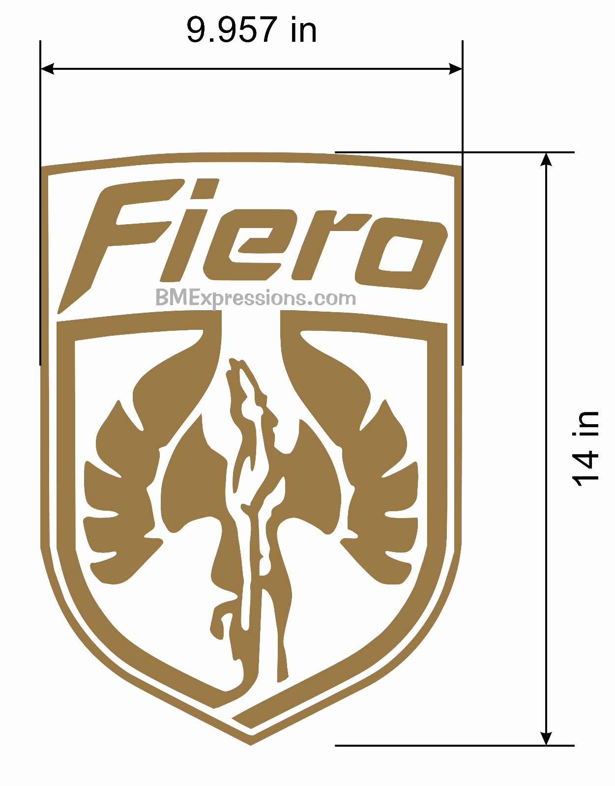 Pontiac Fiero Pegasus 14" Emblem Vinyl Decal Your Color Choice Sticker ...