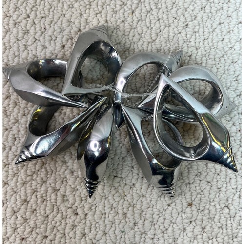 Silver Seashell Conch Shell Aluminum Napkin Rings Heavy Beach House Lot ...