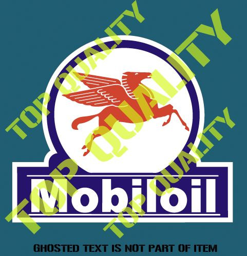 VINTAGE MOBIL OIL Decal Sticker Vintage Petrol Americana Hot Rod RatRod ...