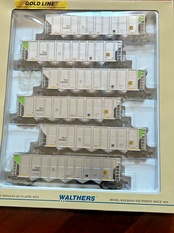 TILX TRINITY RD-4 OPEN TOP ROTARY COAL HOPPER - set of 6 HO SCALE GOLD ...