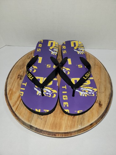 LSU Tigers Purple Yellow Flip Flop mens 9/10 Large | eBay