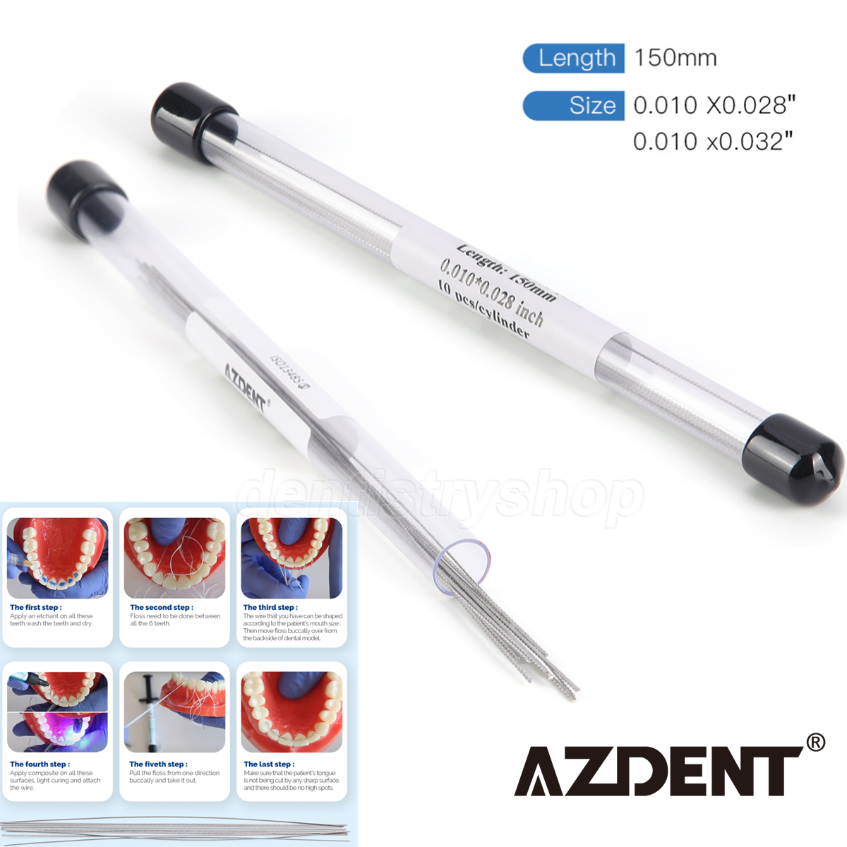 AZDENT Dental Orthodontic Lingual Retainer Wire Flat Straight Twist ...