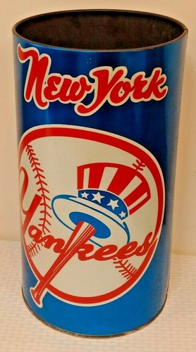 Vintage New York Yankees MLB Baseball Metal Trash Waste Can 19'' ESG ...