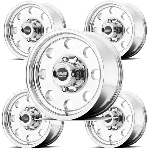 (Set-5) American Racing AR172 Baja 15x8 5x5" -19mm Polished Wheels Rims ...