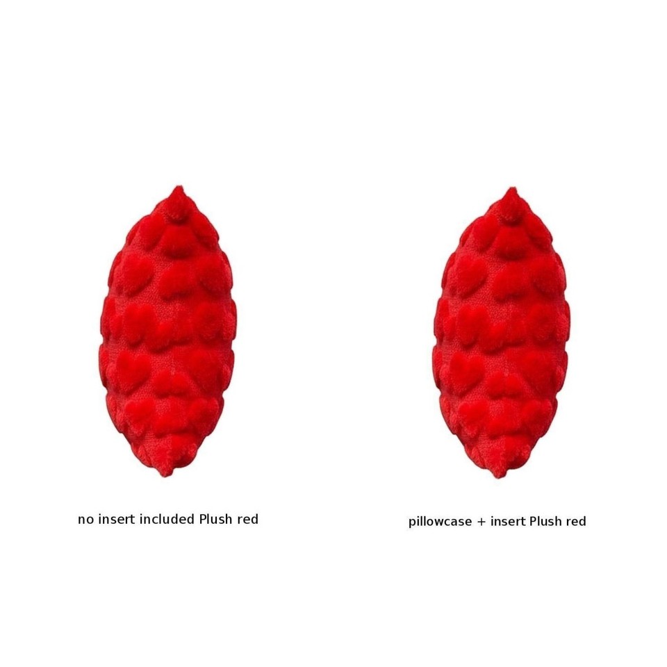 Coral Red Plush Pillow Cover 18x18 Inch with Embossed Heart for Home ...