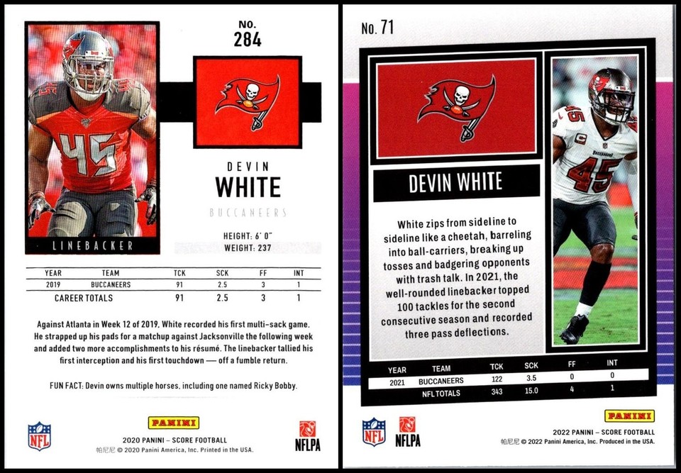Score Devin White (2) Card Lot - LAST CHANCE – DON’T MISS OUT! | eBay