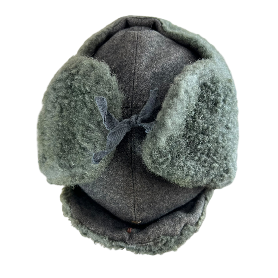 Finnish Army Ushanka WW2 M39 Grey Wool Thermal Cold Weather Vintage 40s ...