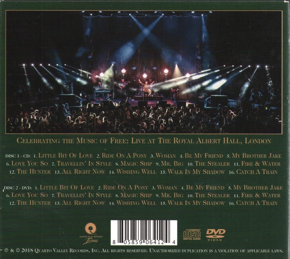 Paul Rodgers Free Spirit CD set Europe Quarto Valley 2018 CD + DVD set ...