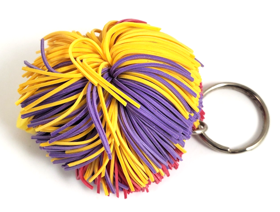 Multicolor Stringy Plastic Critter Ball Keyring Keychain | eBay