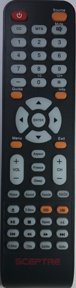 Sceptre TV Remote for E243BDFHD, E195BDSHD, E165BDHD, E325BDHD ...