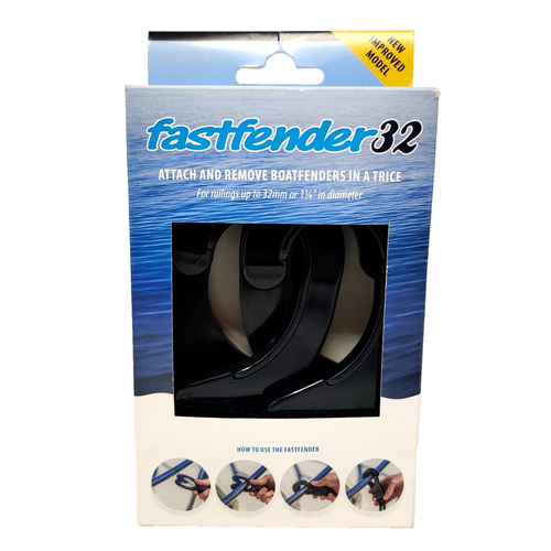 FastFender 32 Two Boatfenders Clips for Railings up to 1-1/4" Black ...