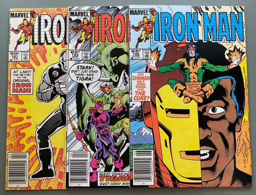 Iron Man # 191 + 193 + 195 (Marvel 1984-1985) Original Iron Man! Tigra ...