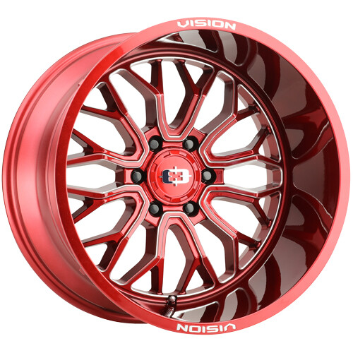 (Set of 4) Vision 402 Riot 20x9 8x170 +12mm Red/Milled Wheels Rims 20 ...